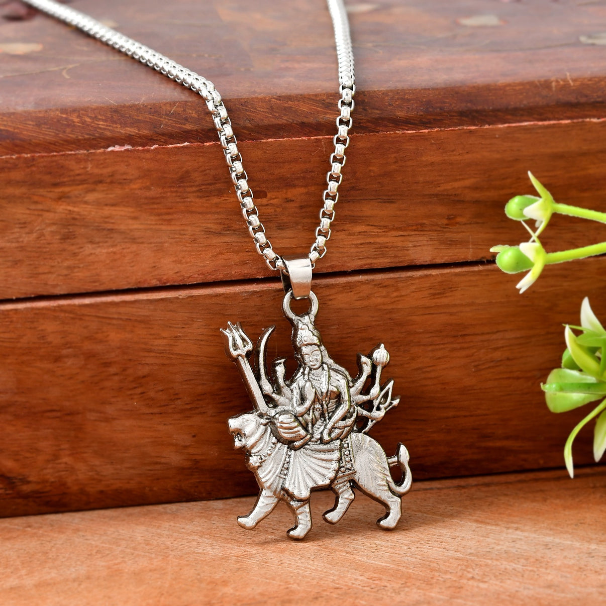 Maa Durga Sherawali Mata Rani God Religious Chain Pendant